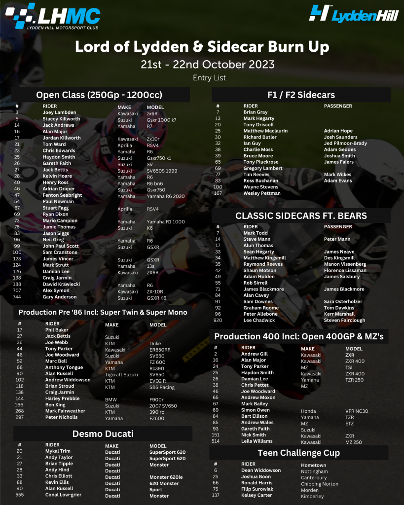 Lord Of Lydden Motorcycles & Sidecars - Lydden Hill Race Circuit